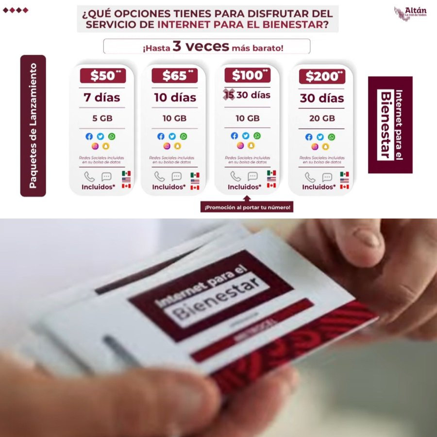 INTERNET PARA EL BIENESTAR GOBIERNO LANZA CHIP CON PLANES BARATOS