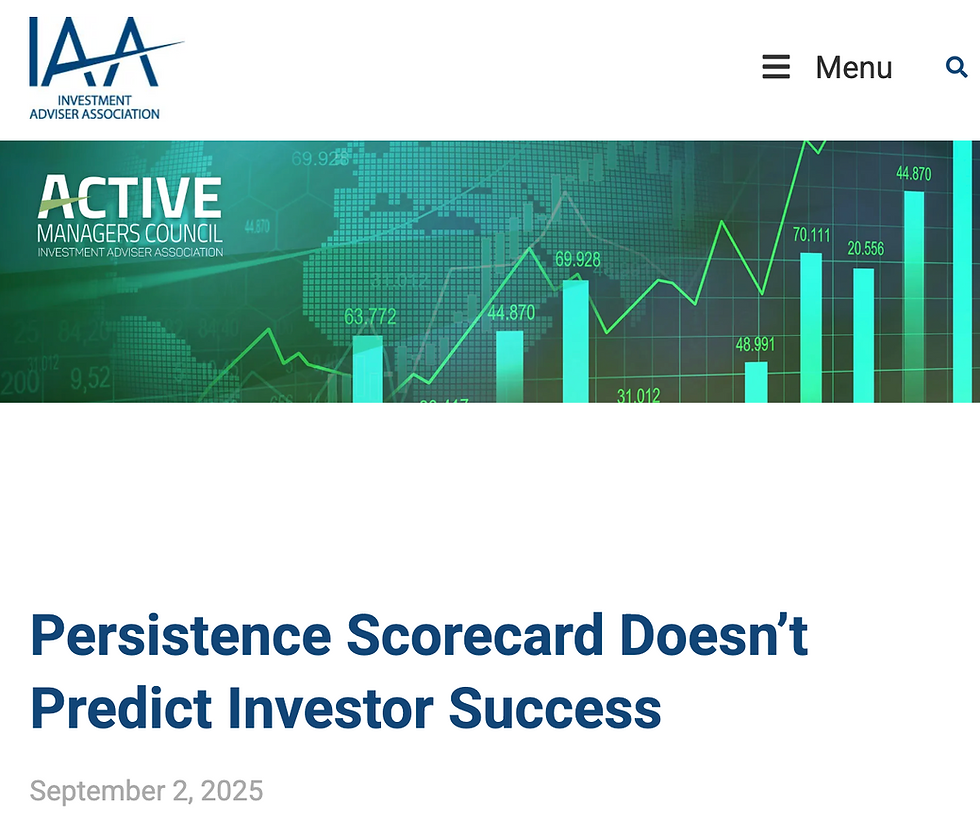 Fund performance persistence: what the latest evidence shows