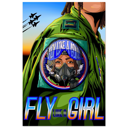 Fly Like A Girl Poster | Plane Old Art