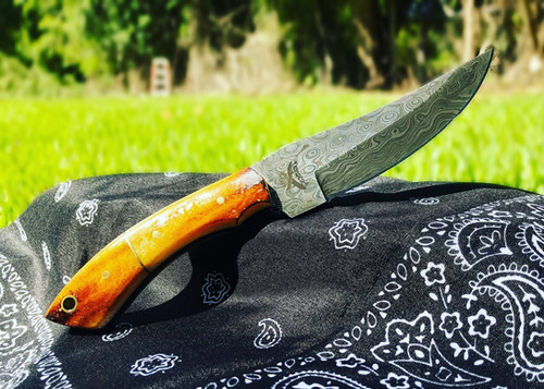 11 burnt bone | Rynos Damascus Knife