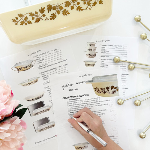Pyrex Golden Acorn - Collectors Checklist | Pyrex