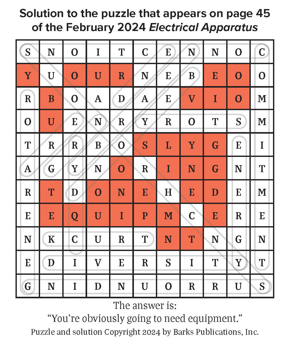 Word Search Solution February 2024 | Barks Publications