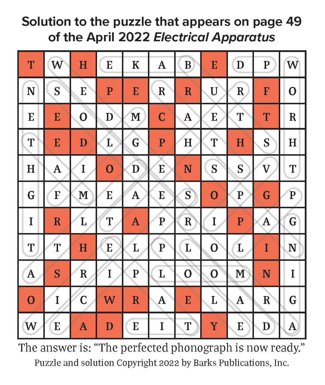Word Search solution April 2022 | Barks Publications