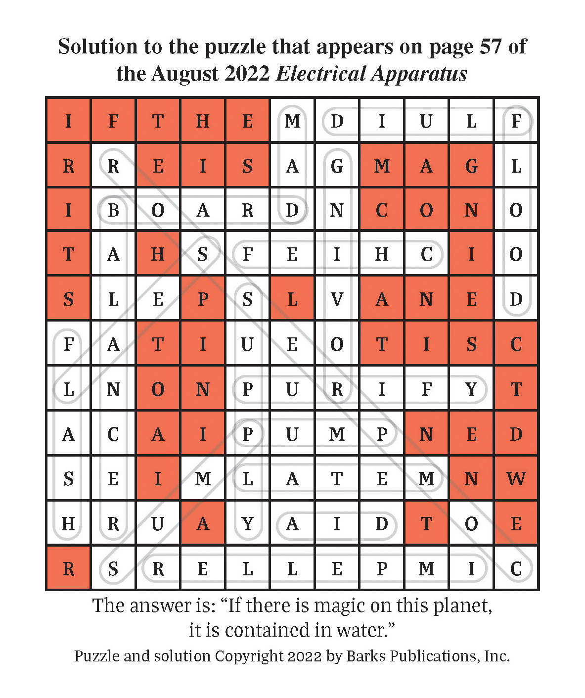 Word Search Solution August 2022 | Barks Publications