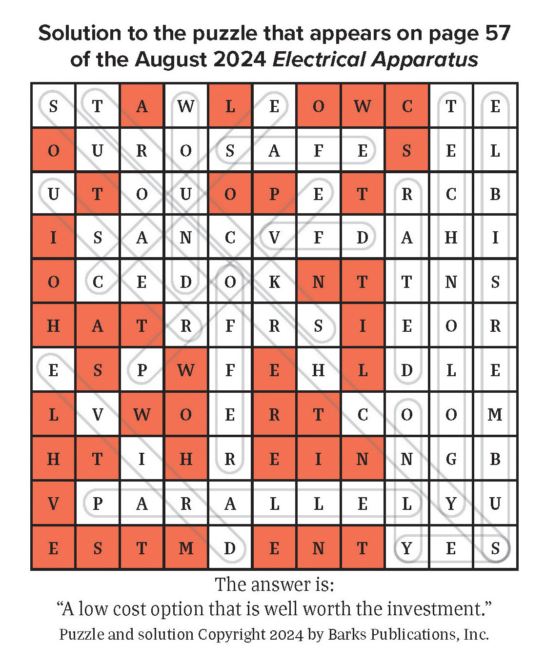 Word Search Solution August 2024 | Barks Publications