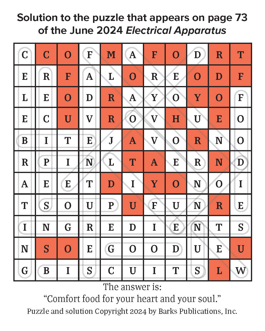 Word Search Solution June 2024 | Barks Publications