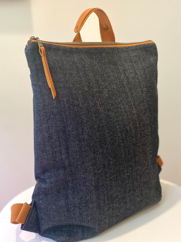 Black Denim Backpack | k willis & co