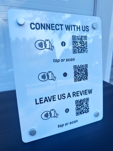 Contactless QR Code sign with Tap To reader | KS Lasering