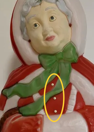 Mrs Claus - White Glue On Buttons | GnK Collectibles