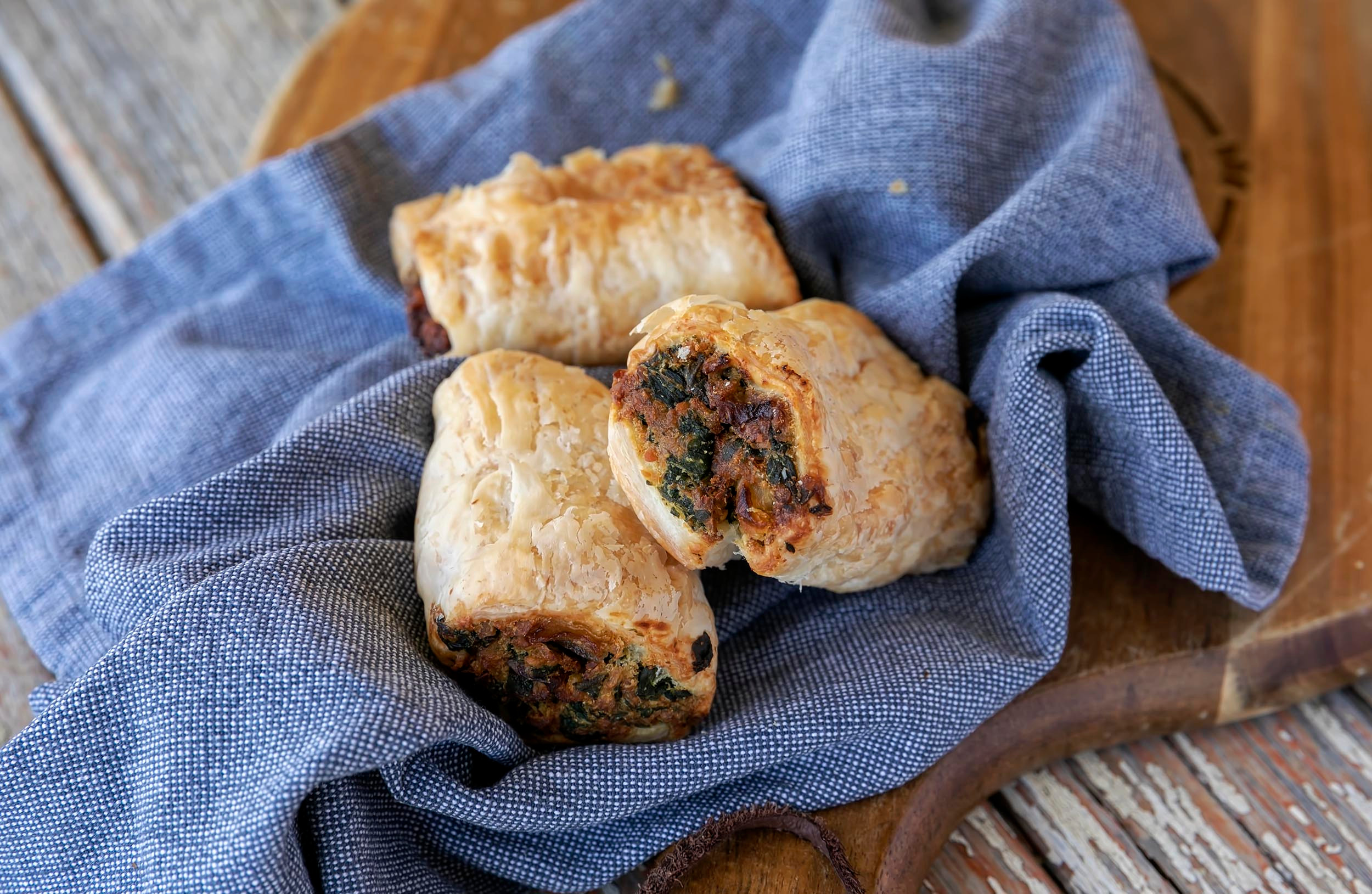 Spinach & Cheese Falafel Sausage Rolls