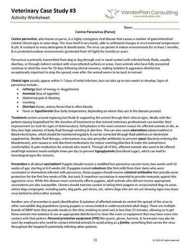 Veterinary Case Study #3 - Transmissible disease (small animal ...