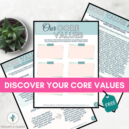 Discover Your Core Values Activity | Tiffany