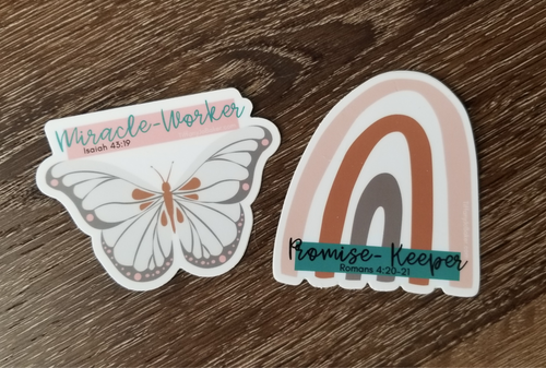 Miracle-Worker + Promise-Keeper Vinyl Stickers | Tiffany