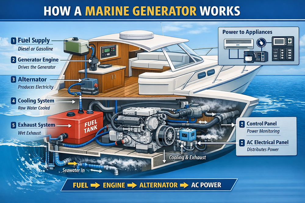 Boat Generator Basics: How Marine Generators Work Step-by-Step