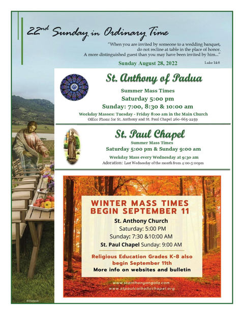 Weekly Bulletins | St. Anthony's