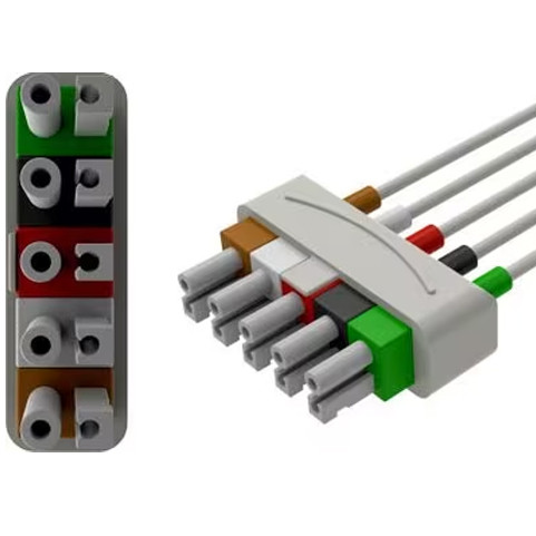 ECG Reusable Leadwire 5-Lead, GE Multi-Link, Pinch, 51", molded 1 EA ...