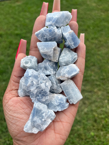 Blue Calcite Untumbled Stone | Sunflowers N Sage
