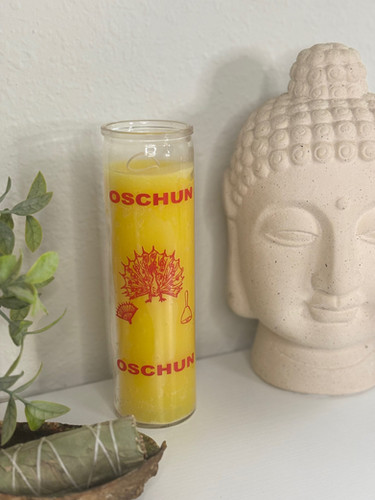Orisha-Oshun Yellow 7 Day Candle | Sunflowers N Sage