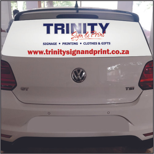Full colour One Way Vision on Back Window of Car | Trinity Sign & Print
