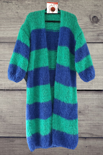 Breipatroon JADE-DUO mohair lange mantel 120 cm nld 15(NL) | handknitria