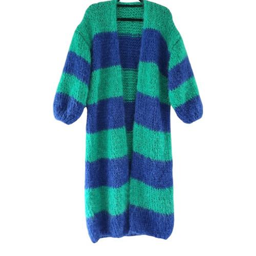 Breipatroon JADE-DUO mohair lange mantel 120 cm | handknitria