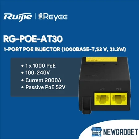 Adaptor PoE Ruijie AT30 52V 31.2W | Berkatcompambon
