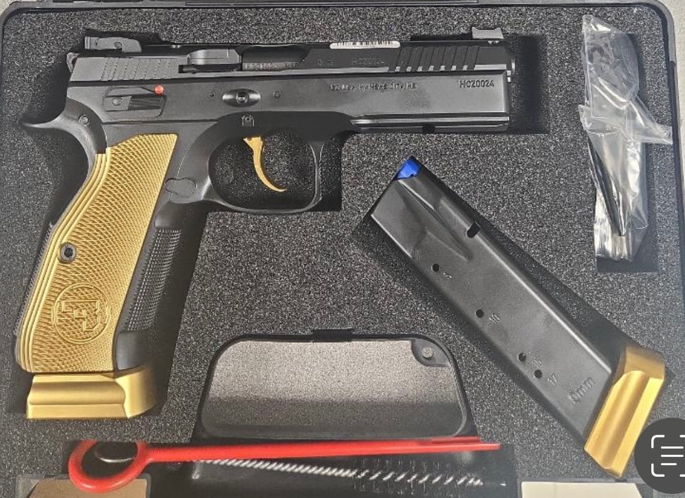 New Release CZ Shadow 2 Gold 9mm Optic Cut Slide 4.2" Adjustable Sights ...