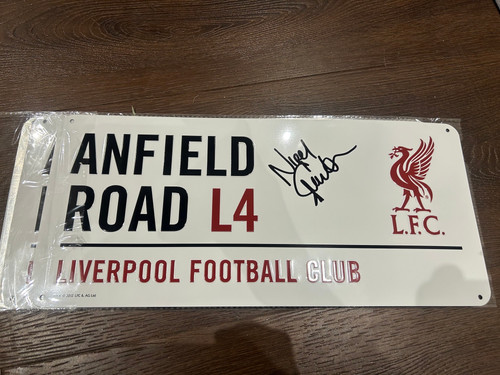 Nigel Spackman signed Liverpool white Anfield Road sign | S&N Signings