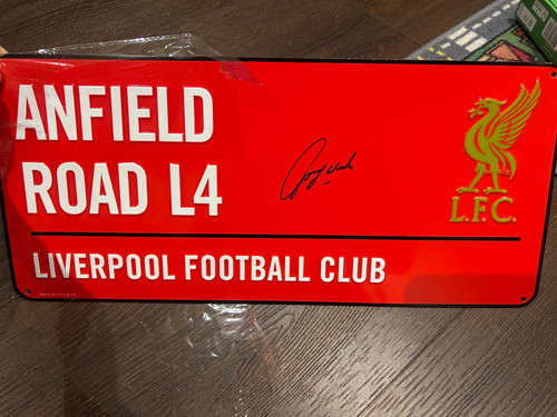 John Wark signed Liverpool Red Anfield Road sign | S&N Signings