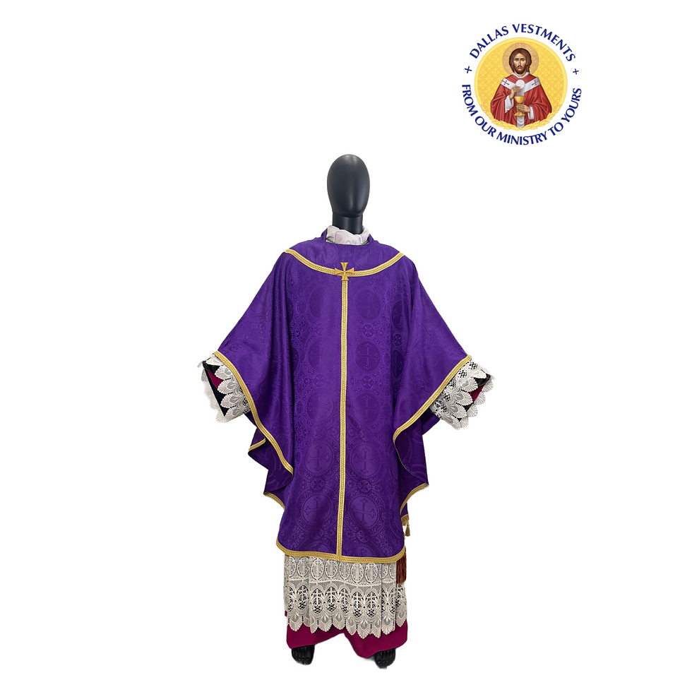 Purple Gothic Chasuble + stole (+) | Dallas Vestments