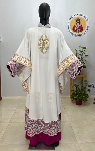White Monastic Chasuble + Stole - Mysterium Fidei I ( JHS 1) | Dallas ...