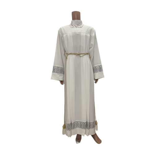 ROMAN YOKE ALB - 3.5" (JHS) LINED LACE | Dallas Vestments