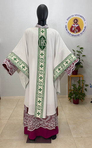 White Monastic Chasuble + Stole - Mysterium Fidei II ( JHS ) | Dallas ...