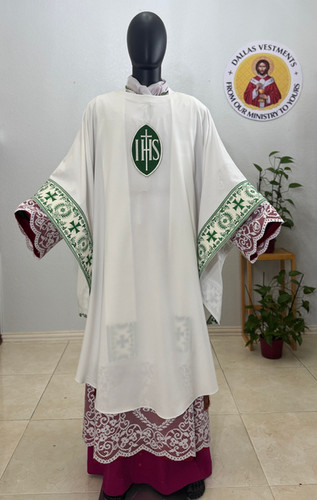 White Monastic Chasuble + Stole - Mysterium Fidei II ( JHS ) | Dallas ...
