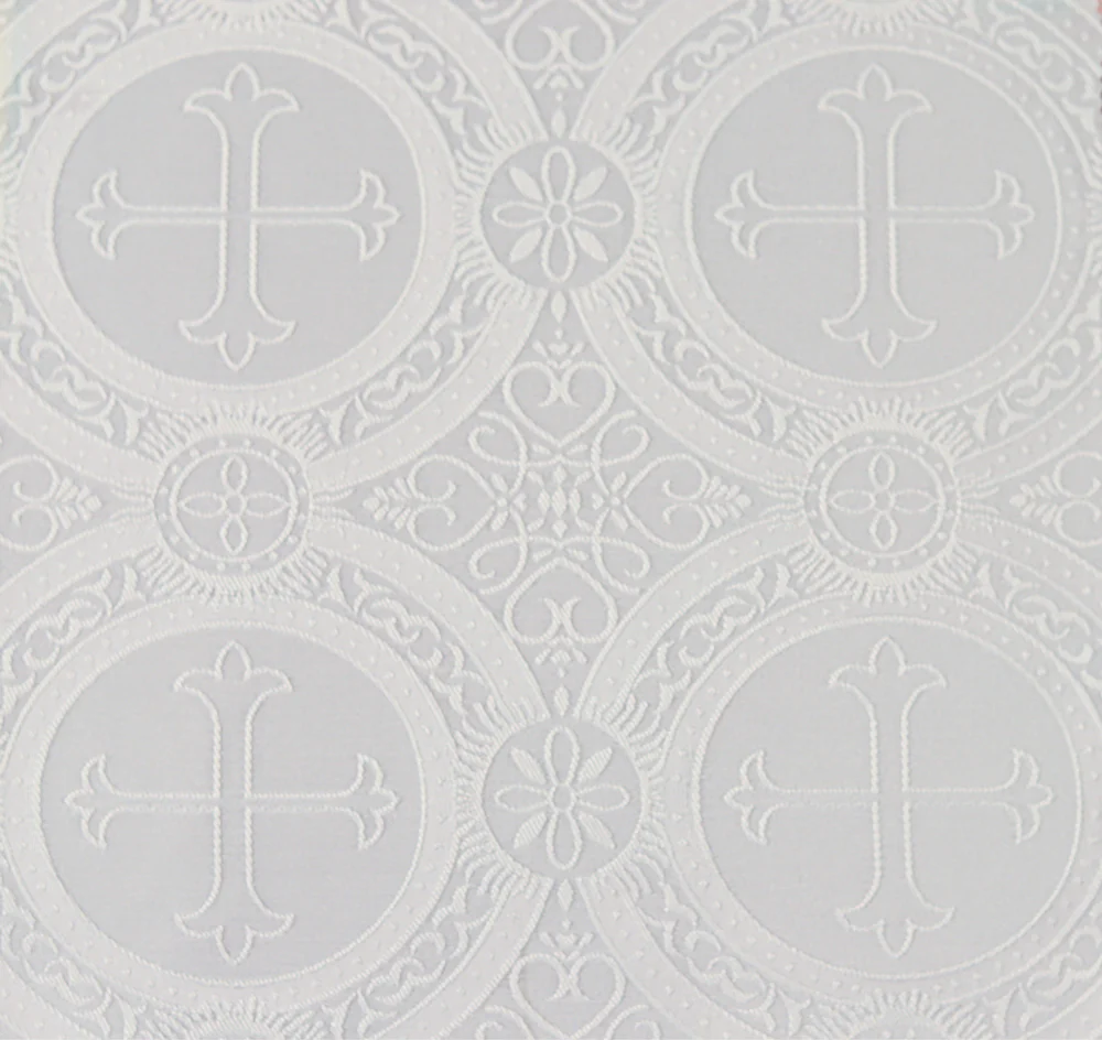 White Funeral Pall - Unlined - Coronation Cross Banding | Dallas Vestments