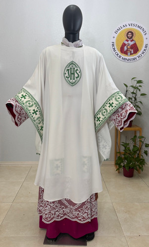 White Monastic Chasuble + Stole - Mysterium Fidei II ( JHS ) | Dallas ...