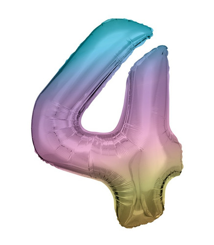 Large Number Four Balloon / Rainbow | Happy Returns