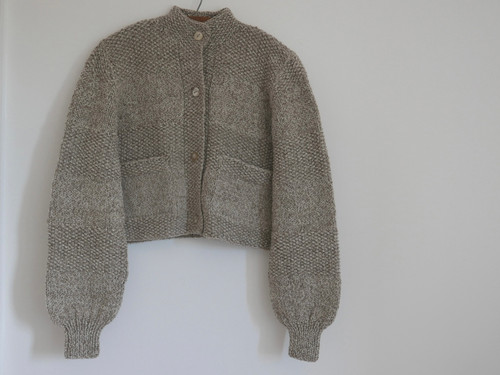 Ound Hand Knitted Undyed Wool Caoba Cardigan in Stone | Beautiful Freak ...