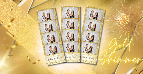 Gold Shimmer Photo Booth Template 2x6” Strip Layout | Template Noodle 2