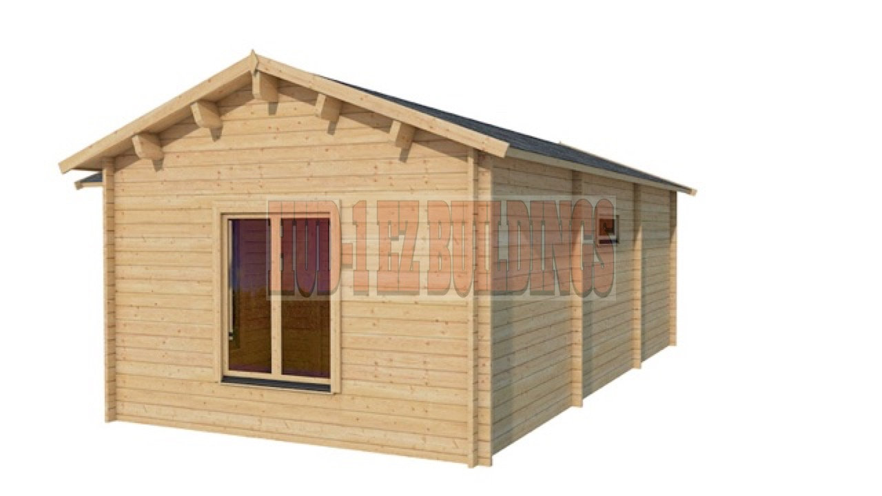 Cottage 26 ft. x 14 ft. Log Cabin Pool Garden House D.I.Y. building kit ...