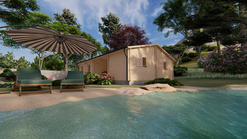 Scarlett 32 ft. 8 in x 22 ft. 3 in log cabin kit | Hud-1 EZ Buildings ...