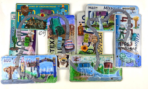 Whimsical Route 66 Roadmap | licenseplategarage