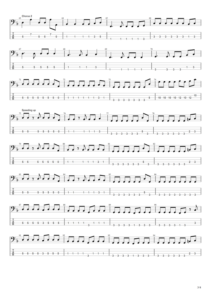Foo Fighters Waiting On A War Bass Transcription