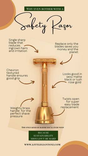 Steel Safety Razor - for the Ultimate plastic-free shave | Little Giants NZ
