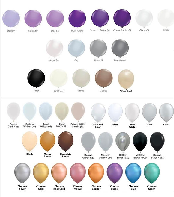 BALLOON COLOR CHART | Balloon Break
