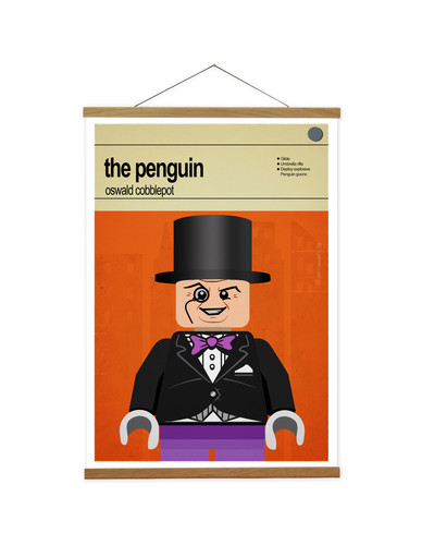 Lego Penguin Canvas Print and Wooden Hanger, Lego Wall art for Kids ...