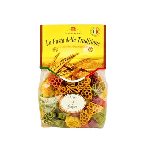Brezzo Pasta Grapes Shaped Uva 5 Flavors Italian Durum Specialty Pasta ...