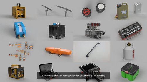 DIGITAL FILE 1/10 Scale RC Crawler Accessories Bundle for 3D printing ...