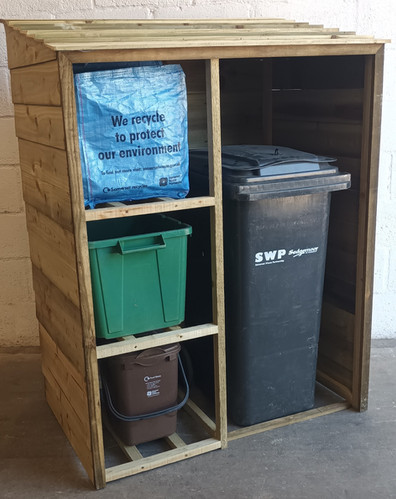3 Tier Combined Recycling Wheelie Bin Store | Hide My Bin Online Store