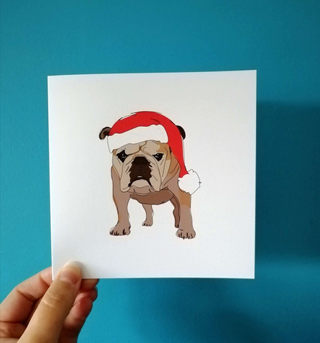 Bulldog Christmas Card | Doodle Keg